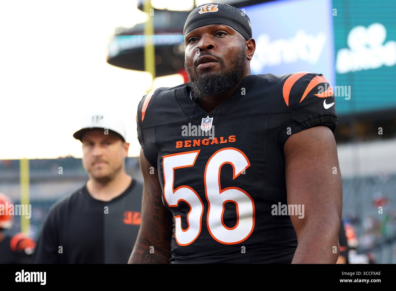 Cincinnati Bengals defensive end Raymond Johnson III (56) looks on ...