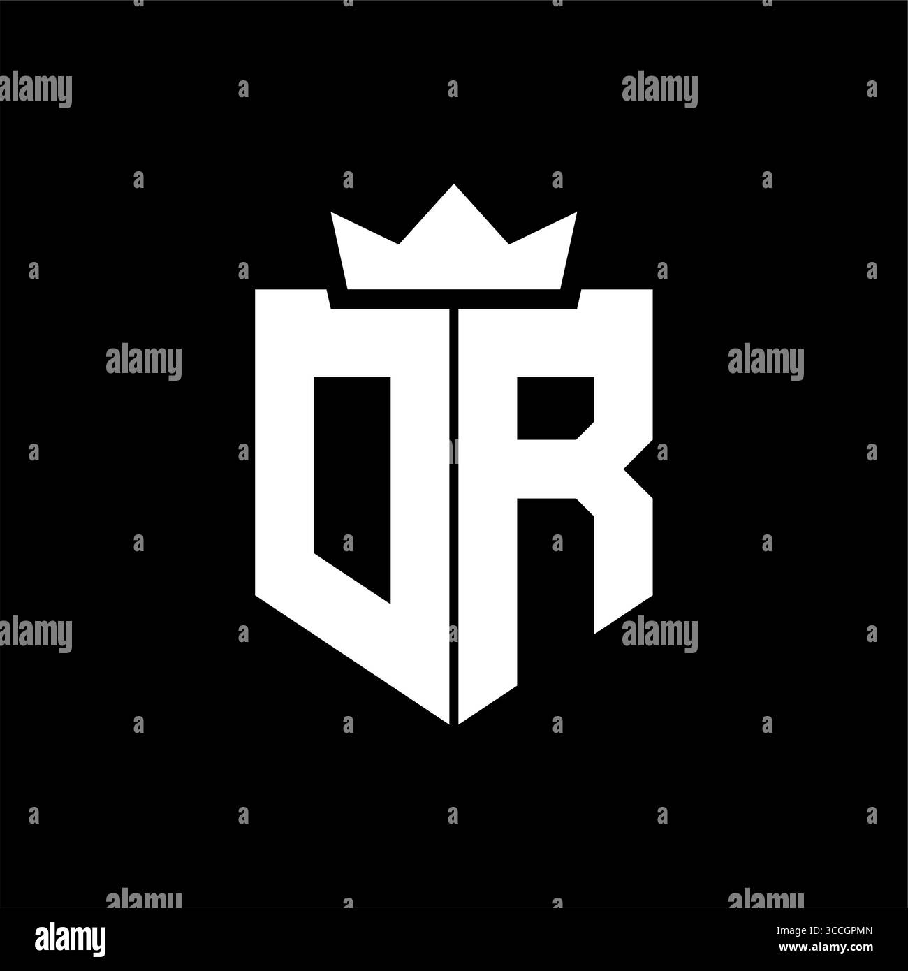 Logo vector image of a shield with a sharp geometric style with a ...