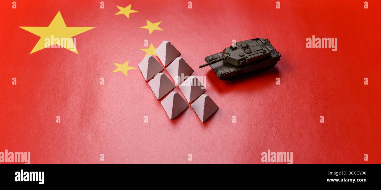 Anti-tank barrier or dragon's teeth made of concrete and iron as a ...