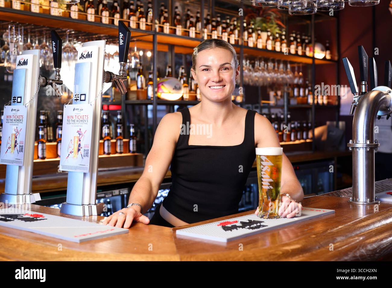 EDITORIAL USE ONLY Rugby player and Asahi Super Dry ambassador Ellie ...