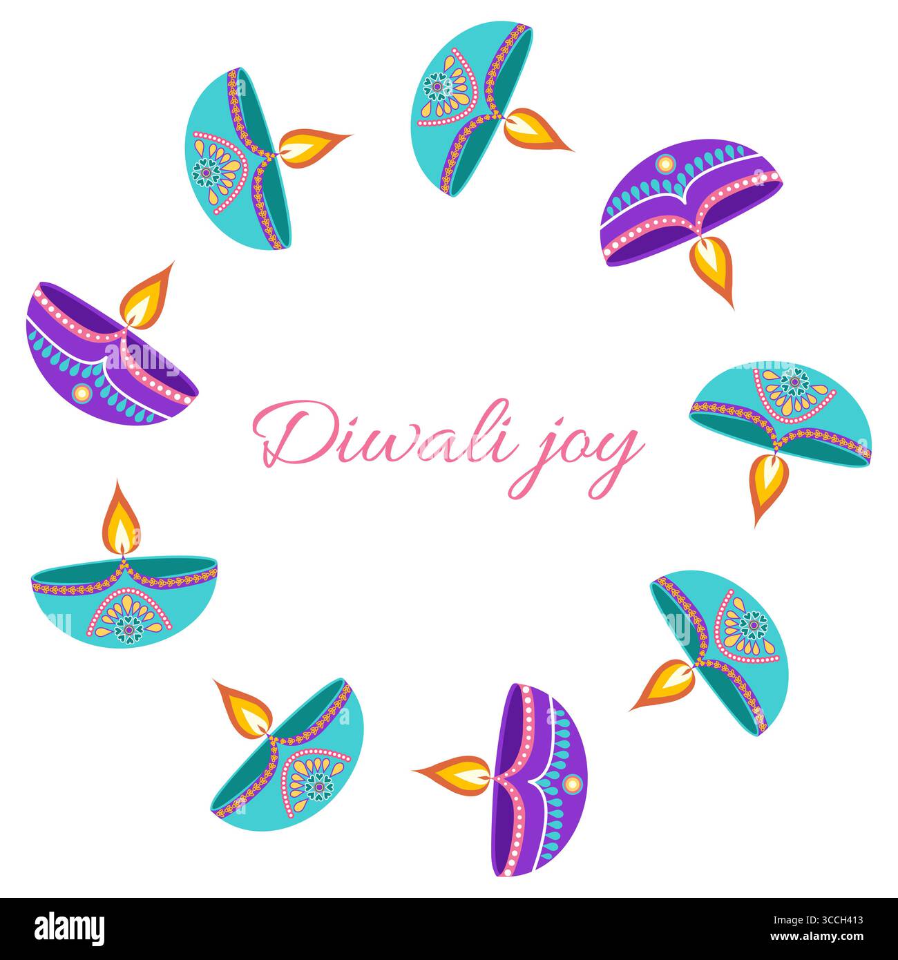 Festive Diwali celebration frame with diyas Stock Vector Image & Art ...