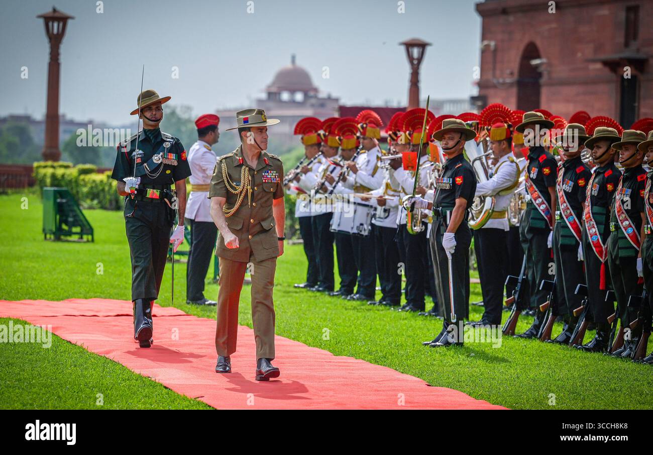 NEW DELHI, INDIA - AUGUST 11: Chief of the Australian Army, Lieutenant ...