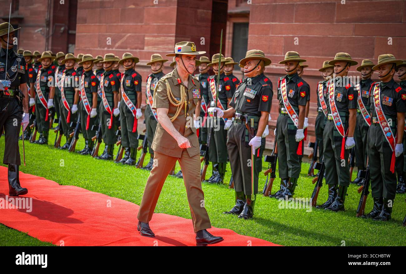 NEW DELHI, INDIA - AUGUST 11: Chief of the Australian Army, Lieutenant ...