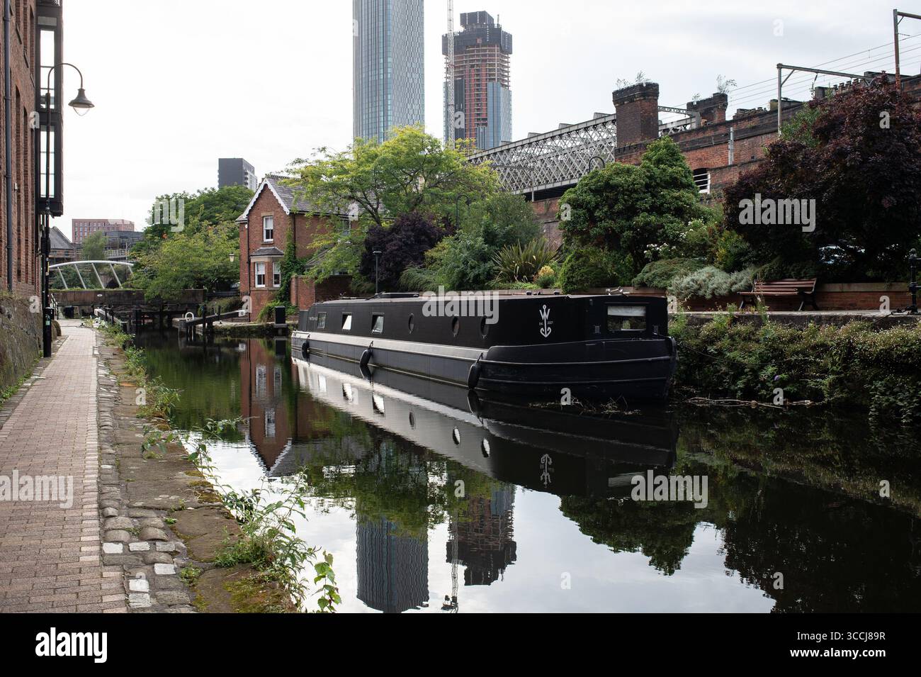 View of the Castlefield canal in Manchester, August 10, 2025, England ...
