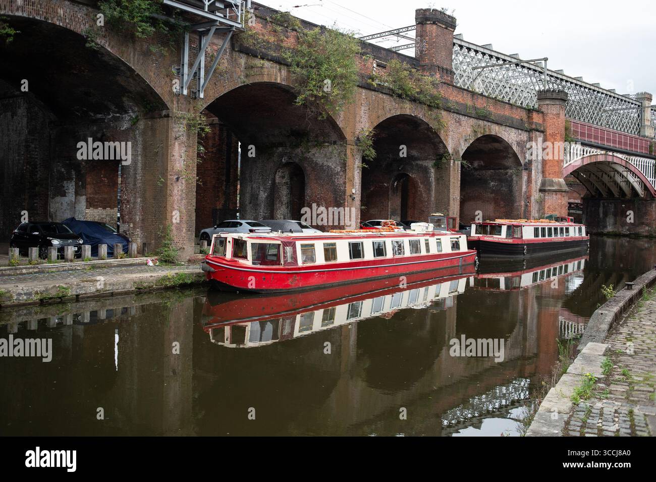 View of the Castlefield canal in Manchester, August 10, 2025, England ...