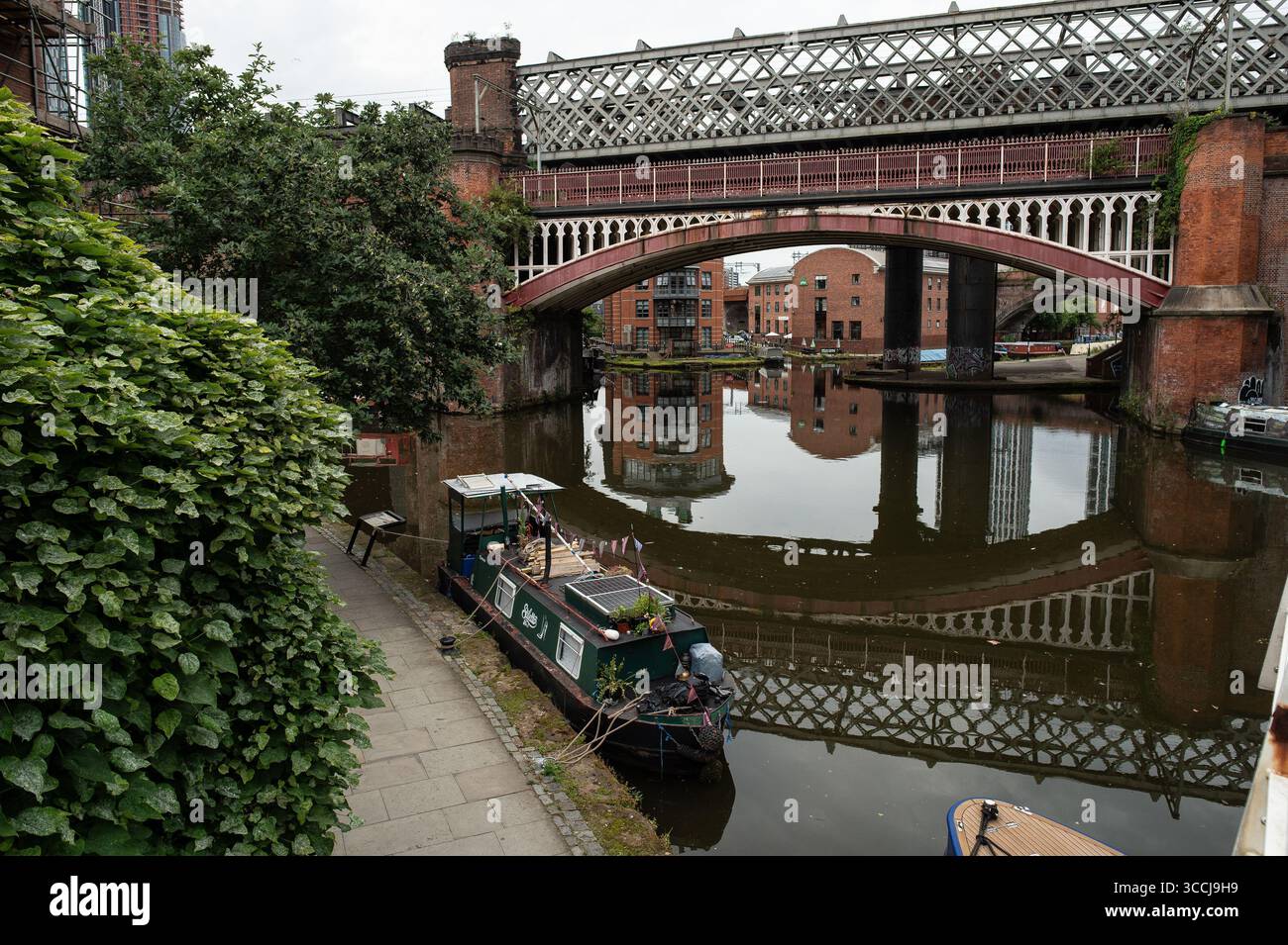 View of the Castlefield canal in Manchester, August 10, 2025, England ...