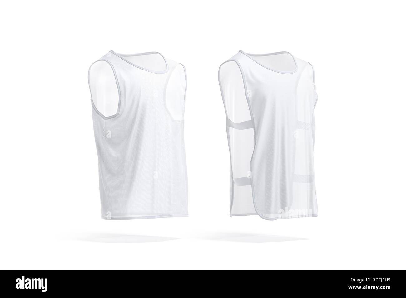 Blank white football team practice vest mockup set, side view Stock ...