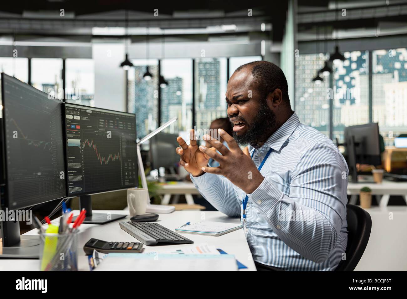 Loss african man reacting failure hi-res stock photography and images ...