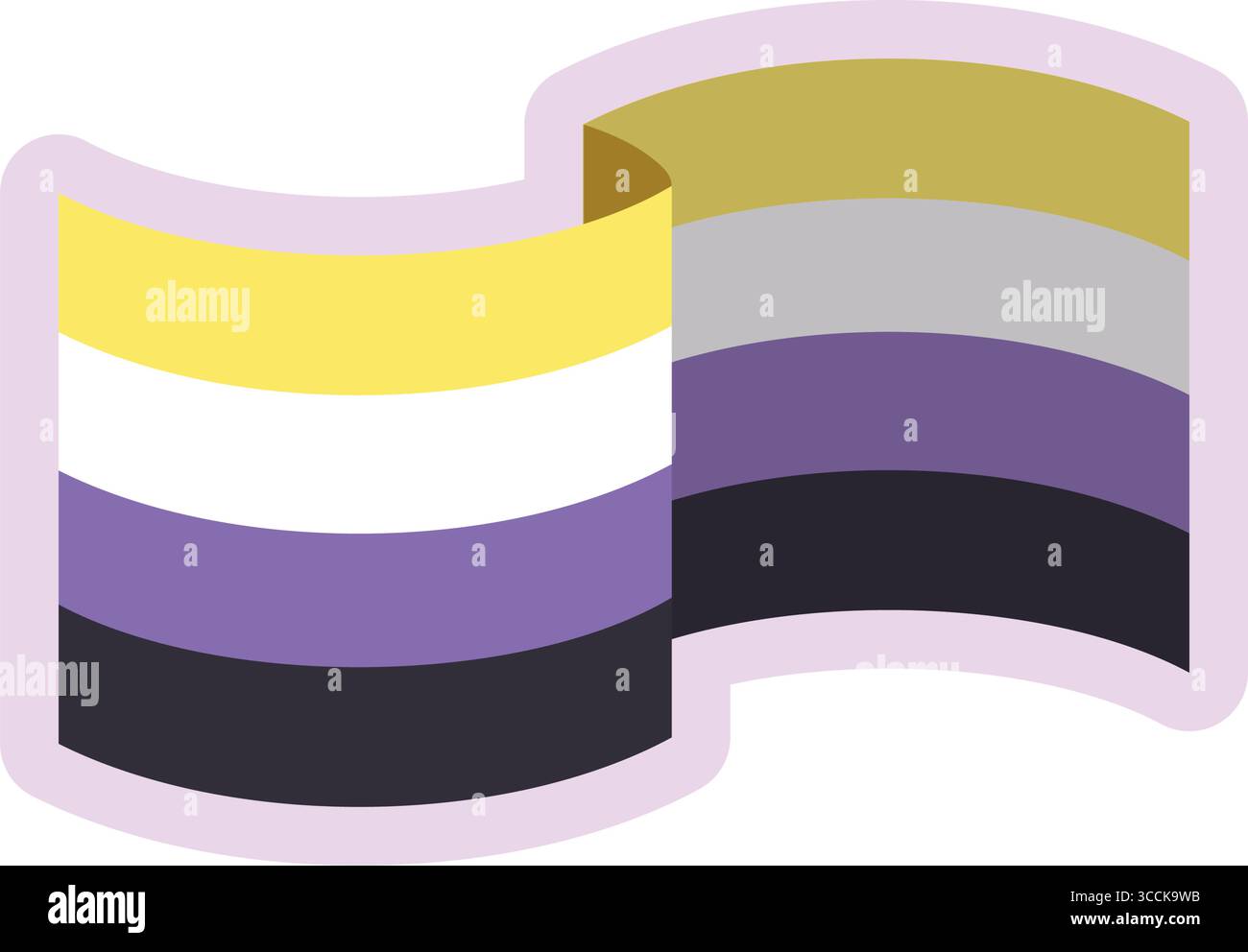 Nonbinary pride flag waving. Vector Stock Vector Image & Art - Alamy