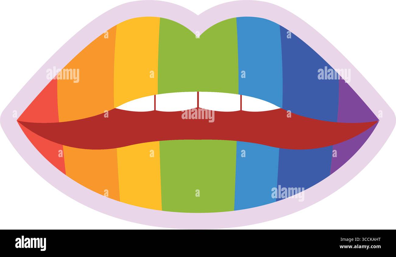 Rainbow lips with stripes. Vector Stock Vector Image & Art - Alamy