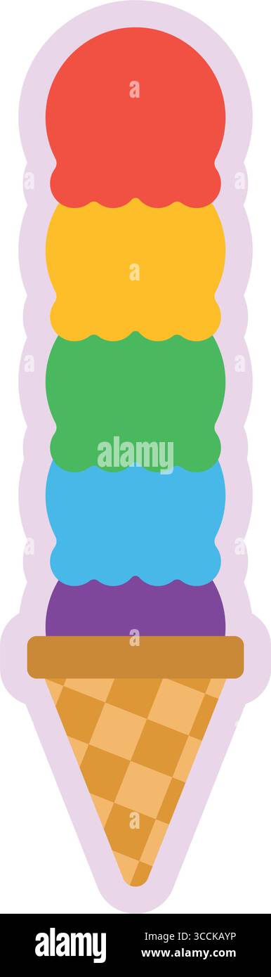 Rainbow ice cream cone. Vector Stock Vector Image & Art - Alamy