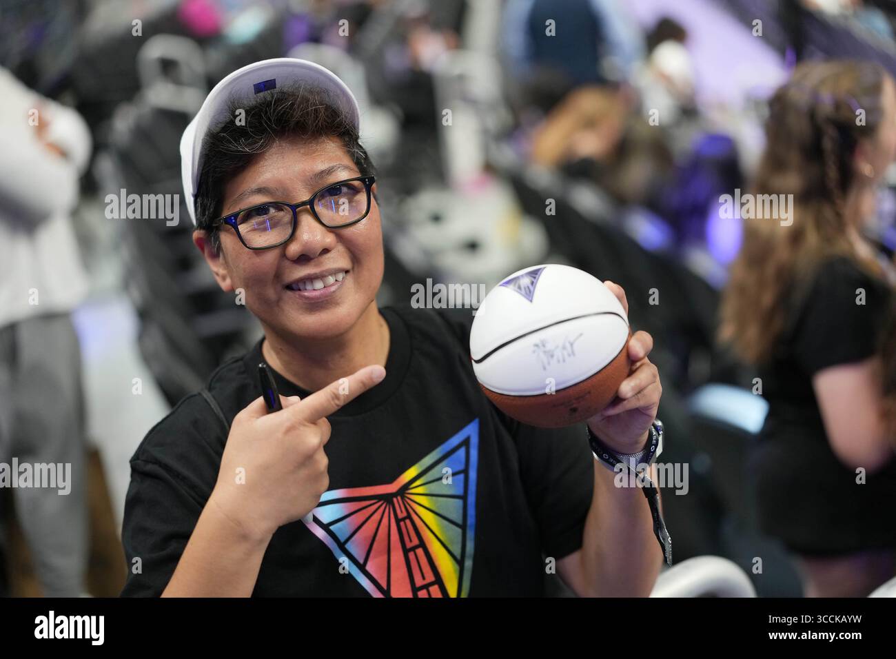 Young Golden State Valkyries fan waiting to greet players before their ...