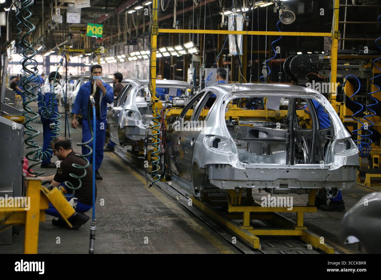January 10, 2023, Tehran, Tehran, Iran: Iranian workers assemble a car ...