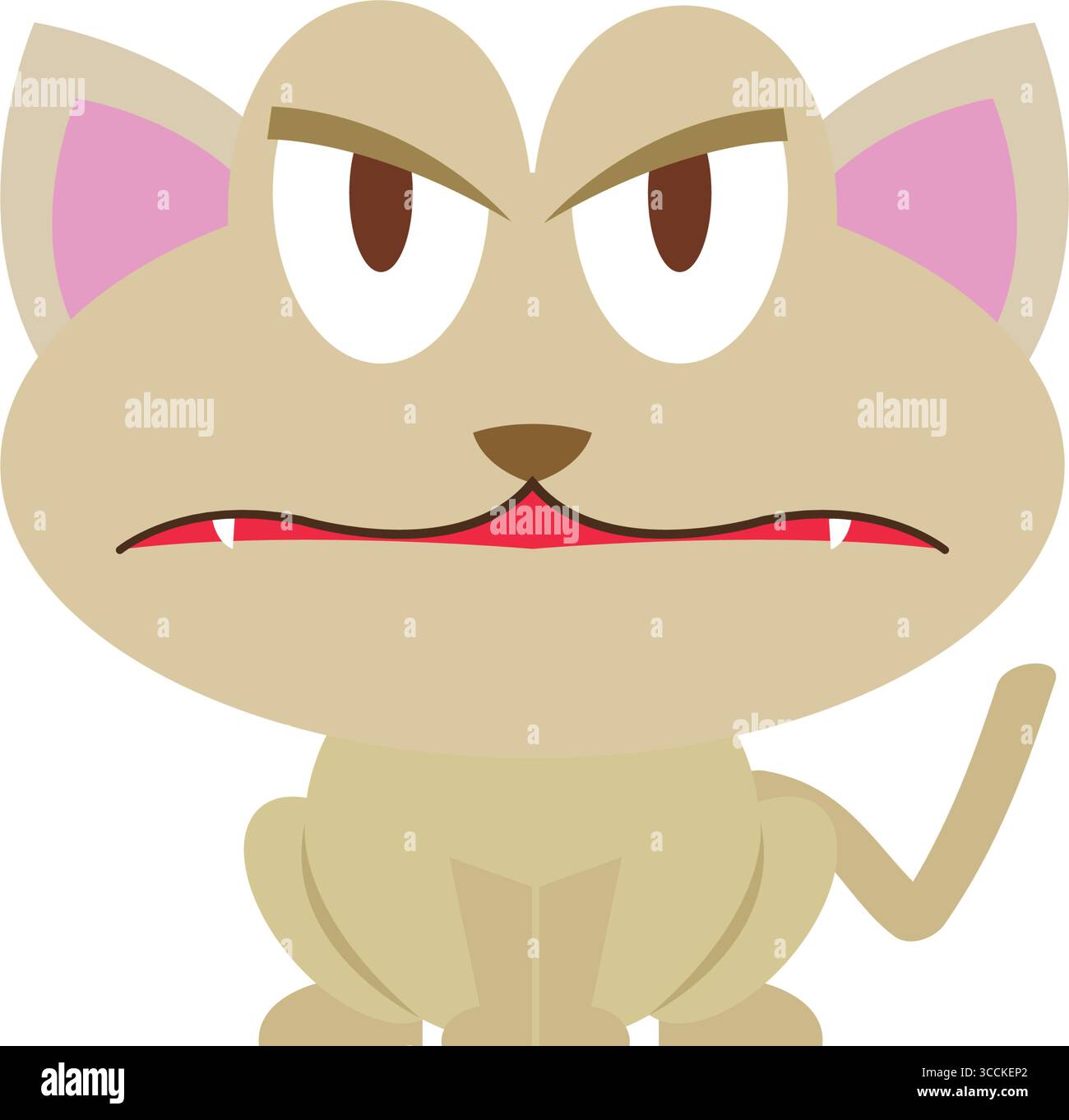 Angry Beige Cat Icon. Vector Stock Vector Image & Art - Alamy