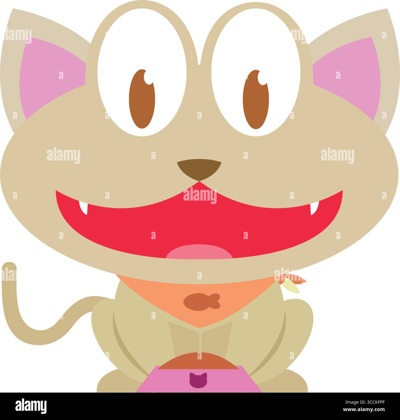 Hungry cat eating pet Stock Vector Images - Alamy
