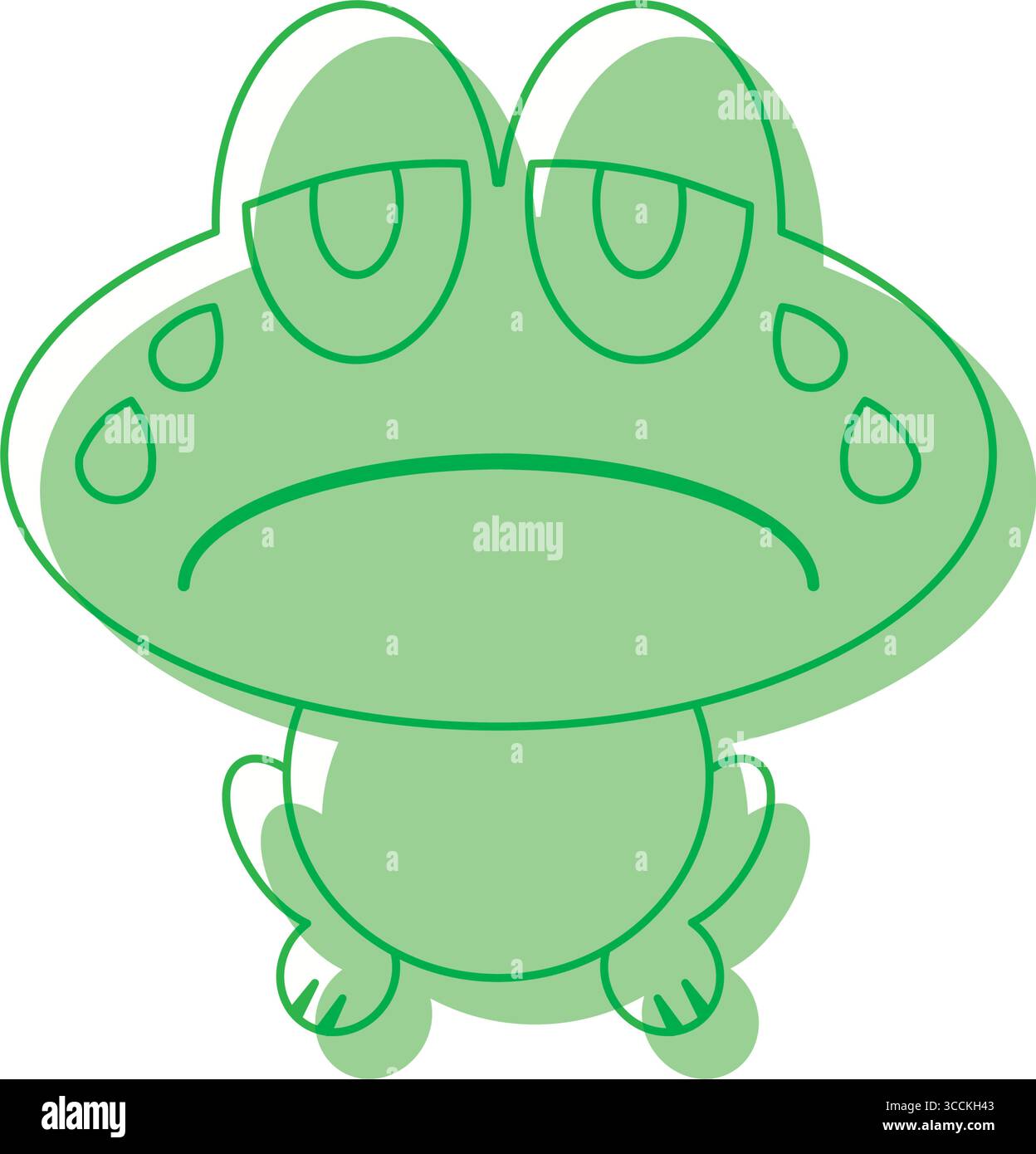 Sad frog with cheek marks. Vector Stock Vector Image & Art - Alamy