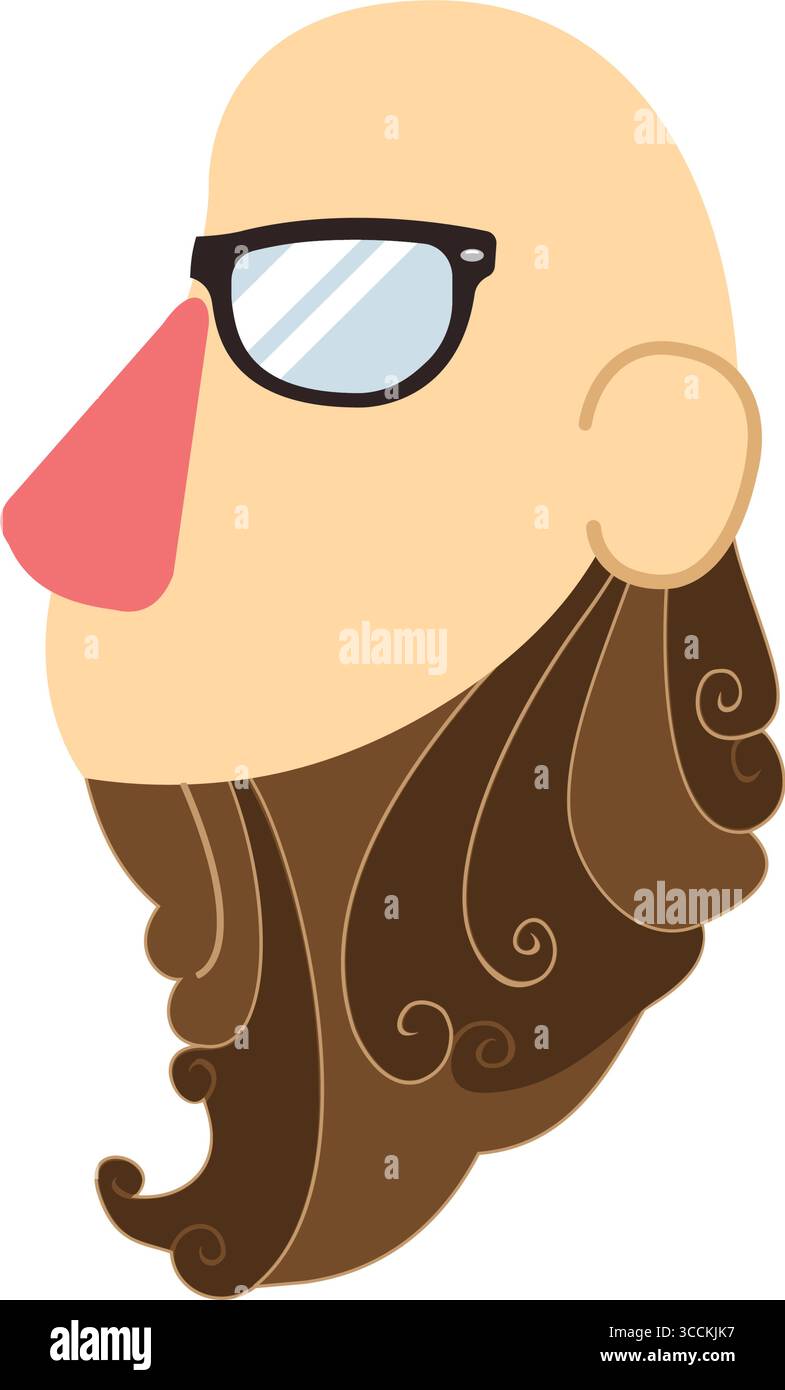 Man brown beard illustration Cut Out Stock Images & Pictures - Alamy