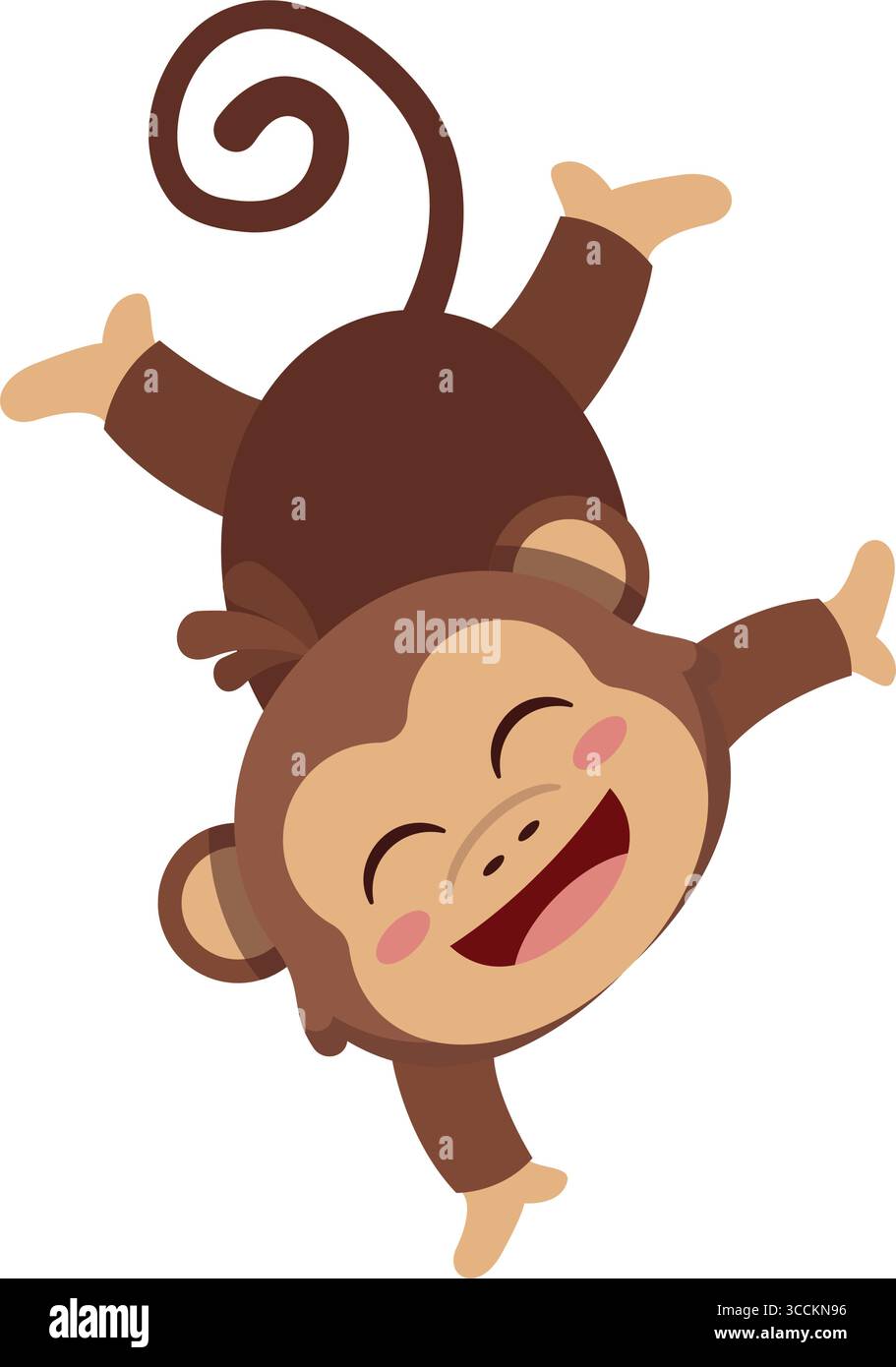 Happy monkey upside down. Vector Stock Vector Image & Art - Alamy