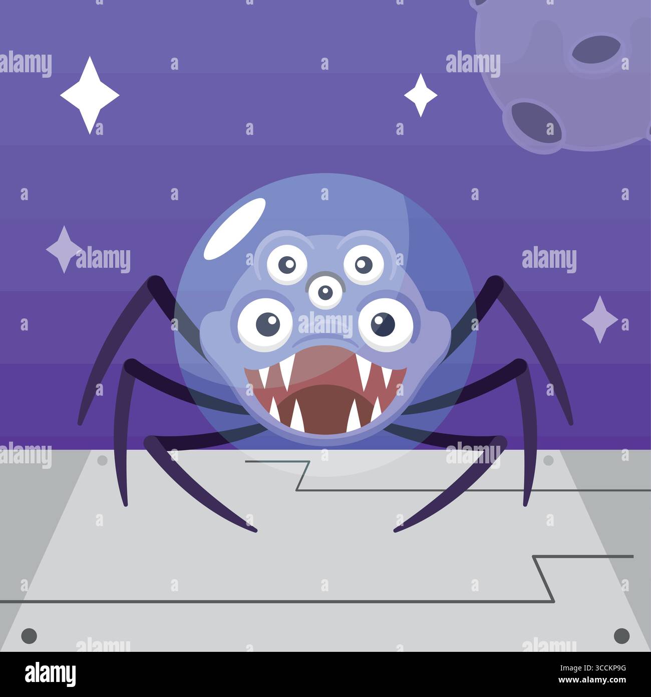 Blue spider alien in space. Vector Stock Vector Image & Art - Alamy