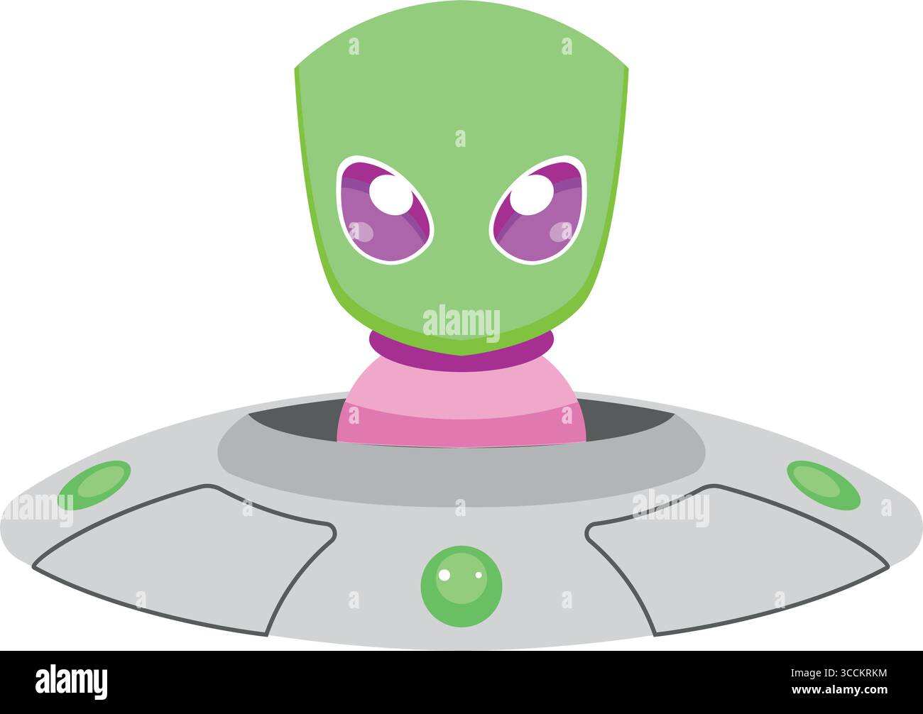 Green alien in spaceship. Vector Stock Vector Image & Art - Alamy