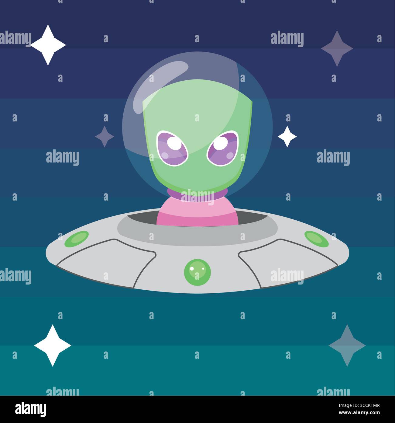 Cute alien in space helmet. Vector Stock Vector Image & Art - Alamy