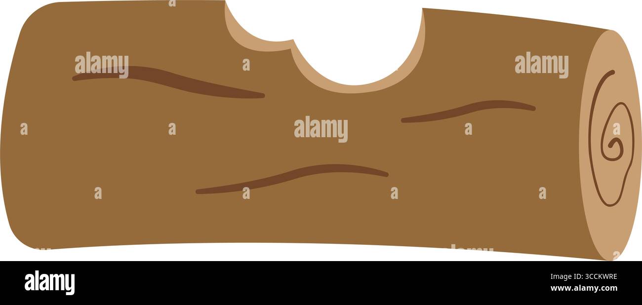 Wooden log with notch. Vector Stock Vector Image & Art - Alamy