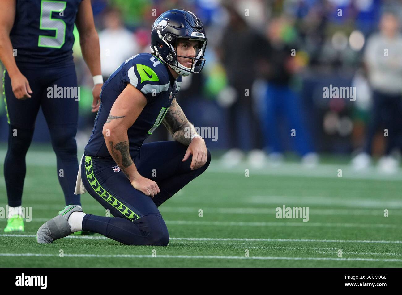 Seattle Seahawks punter Michael Dickson looks on during an NFL ...