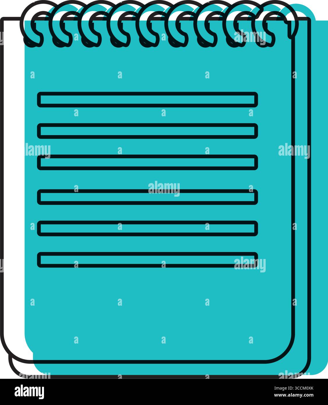 Teal spiral notepad outline. Vector Stock Vector Image & Art - Alamy