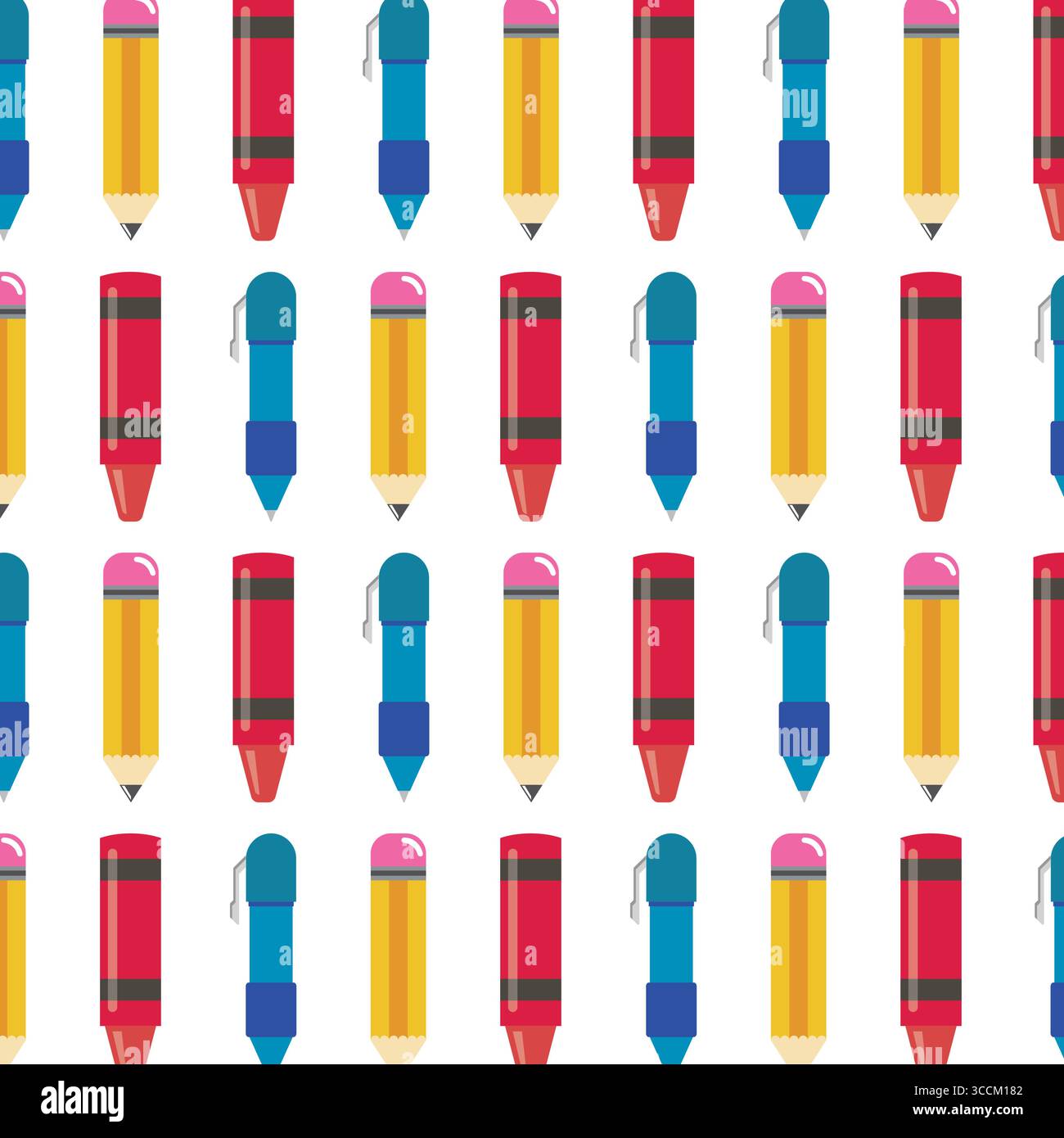 Stationery pencils pattern. Vector Stock Vector Image & Art - Alamy