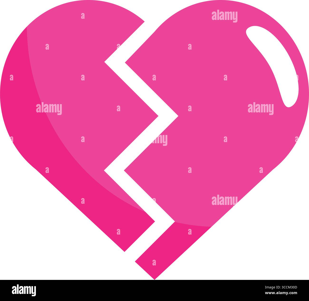 Broken pink heart. Vector Stock Vector Image & Art - Alamy