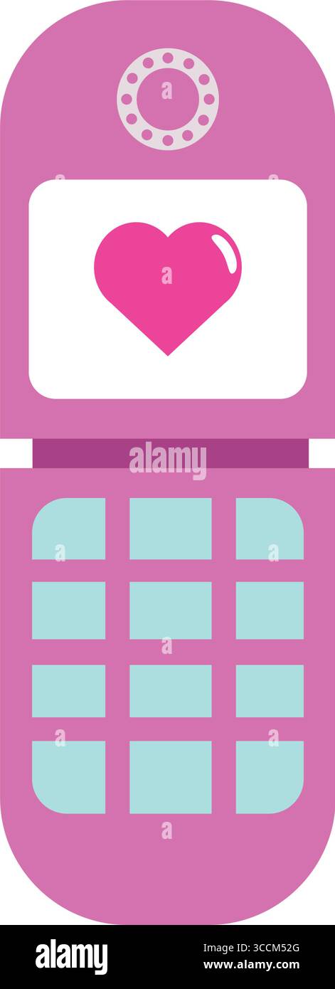 Mobile phone on pink Stock Vector Images - Alamy