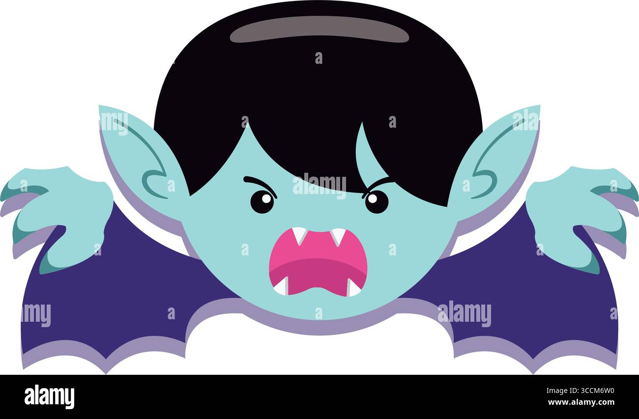 Kawaii cartoon bat halloween Cut Out Stock Images & Pictures - Alamy