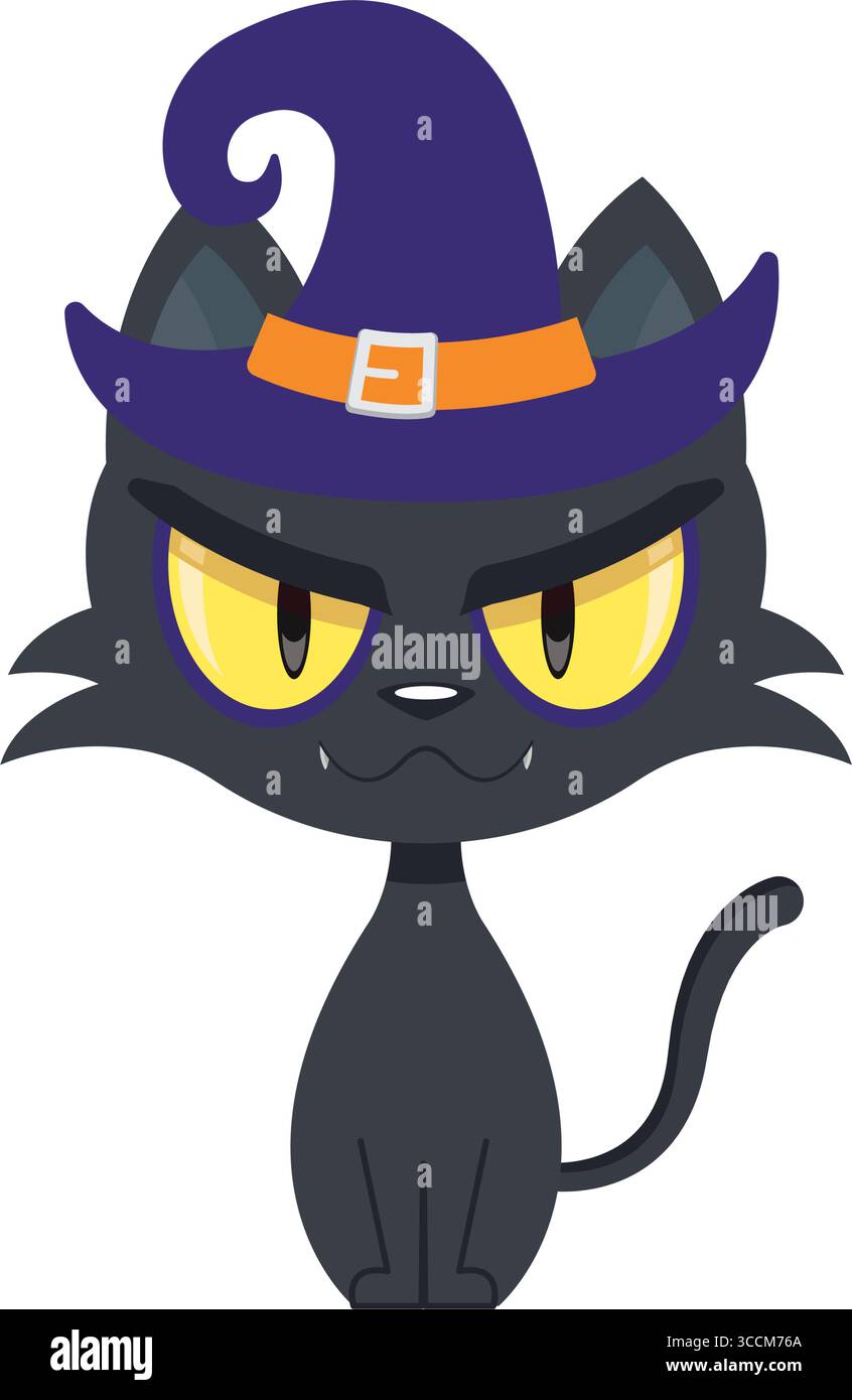 Black witch and cat Cut Out Stock Images & Pictures - Alamy