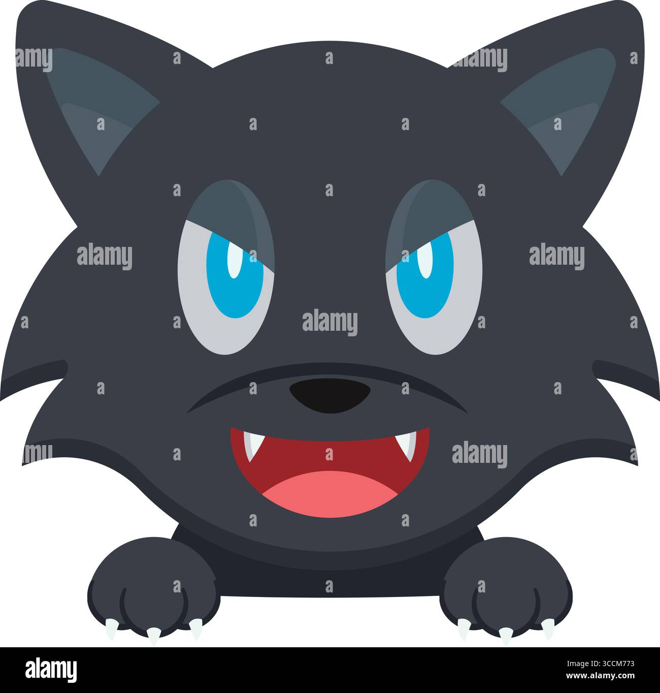 Black white cat blue Cut Out Stock Images & Pictures - Alamy