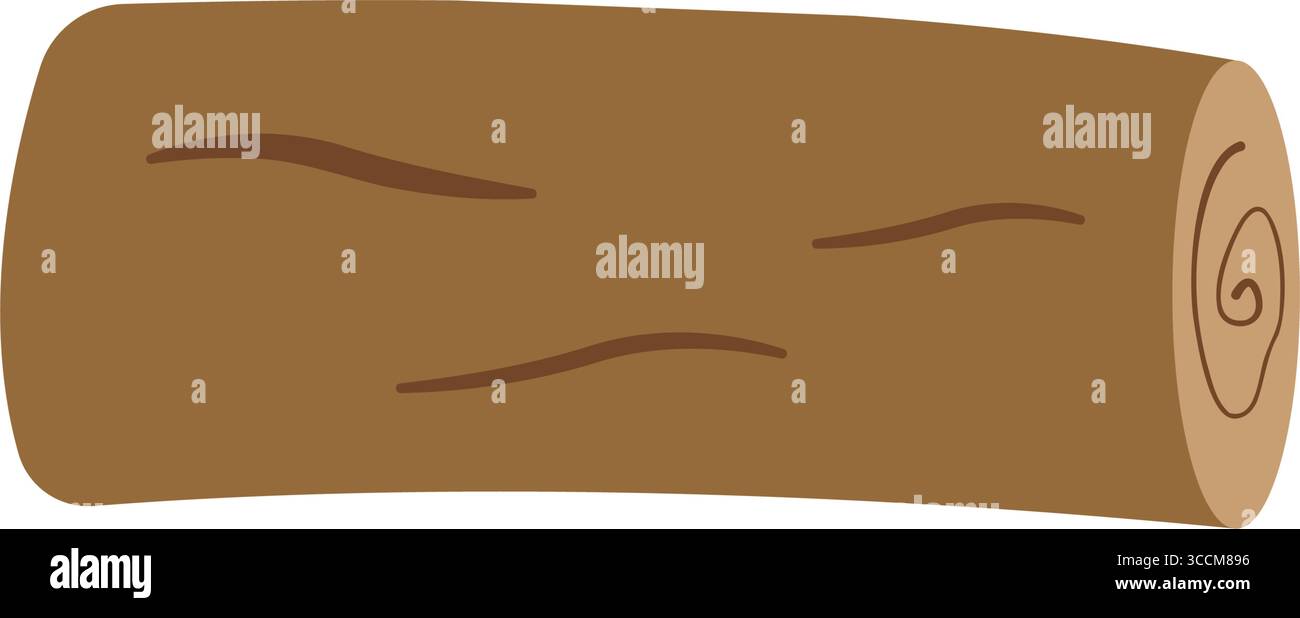 Brown wooden log with rings. Vector Stock Vector Image & Art - Alamy