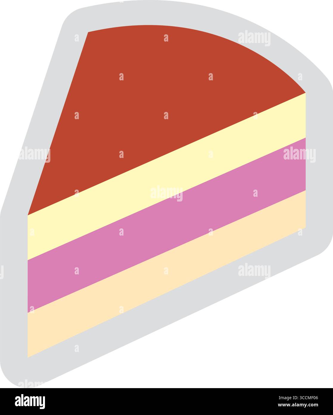 Layered cake slice sticker. Vector Stock Vector Image & Art - Alamy