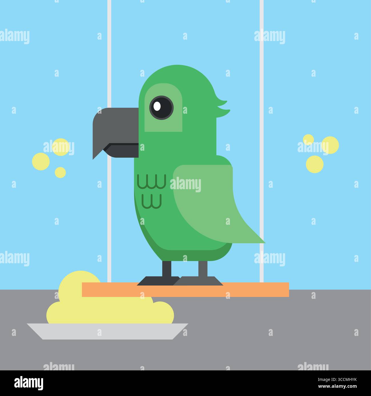 Parrot on perch scene. Vector Stock Vector Image & Art - Alamy