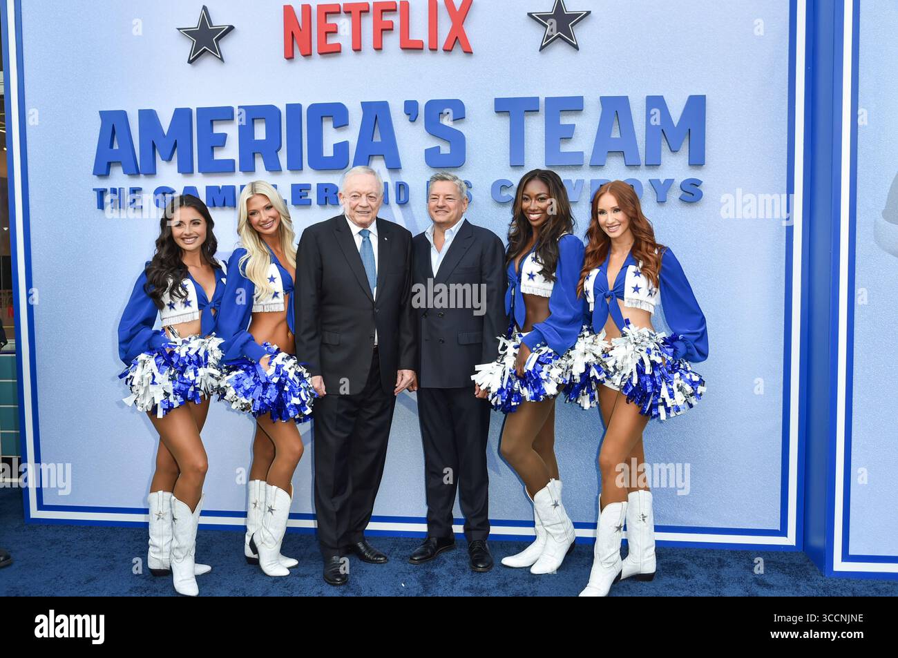 Reece Weaver, from left, Sophy Laufer, Jerry Jones, Ted Sarandos ...