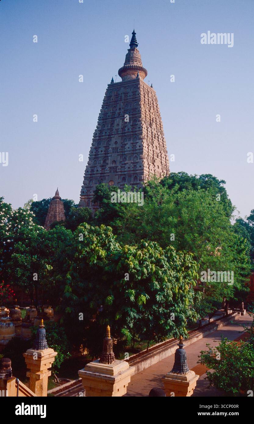 The Mahabodhi Temple in Bodh Gaya, India. This is the site Lord Buddha ...