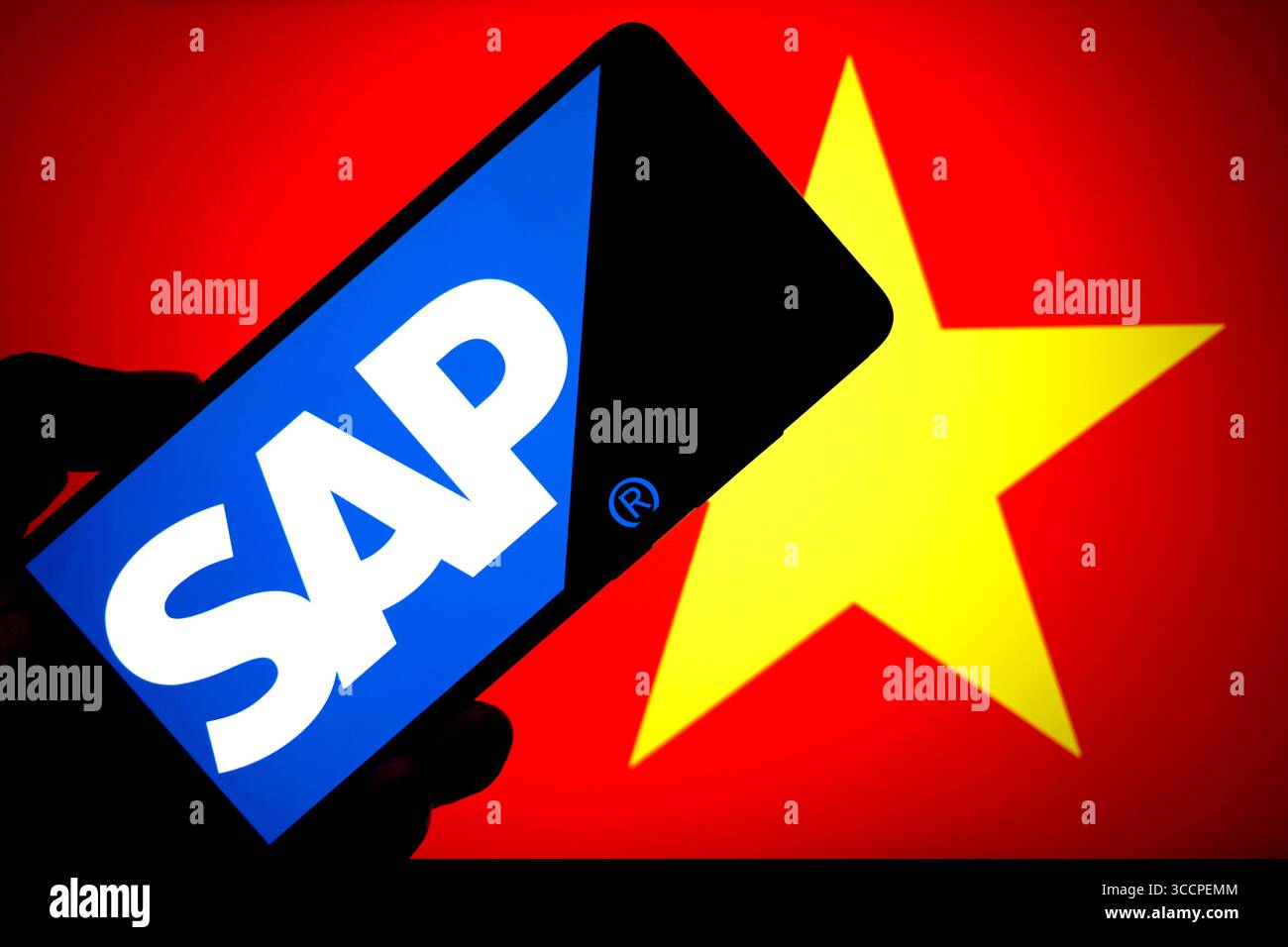 In this photo illustration, a SAP logo is seen displayed on a ...