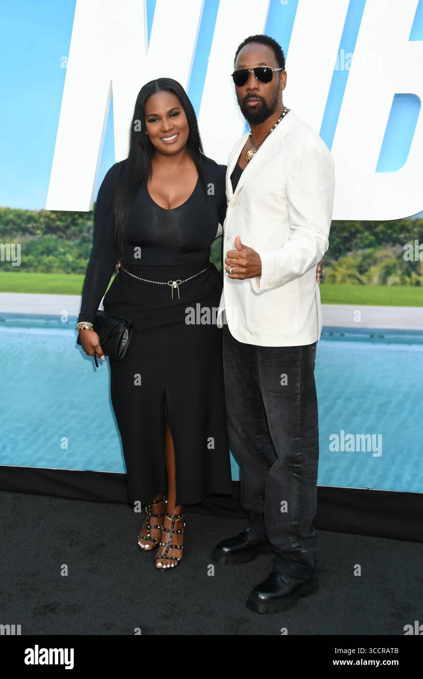 HOLLYWOOD, CA - AUGUST 11: Talani Rabb and RZA at the premiere of ...