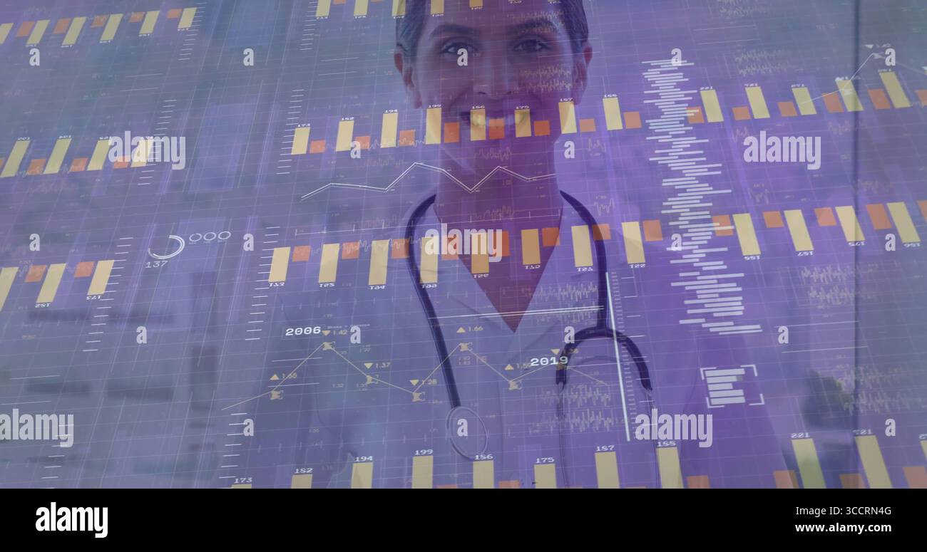 Standing doctor interpreting overlay hi-res stock photography and ...