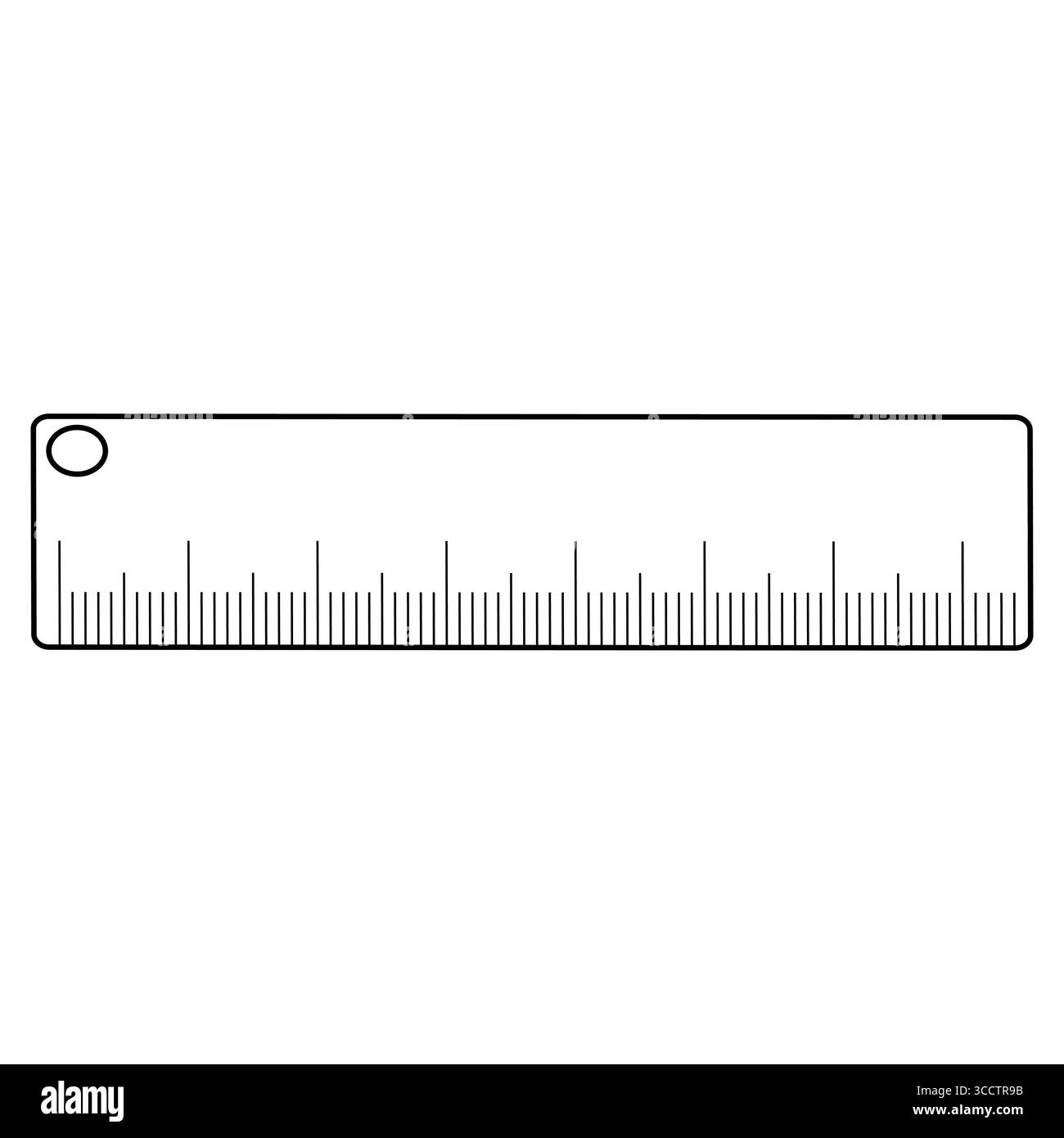 Simple transparent ruler with metric measurements on white background ...