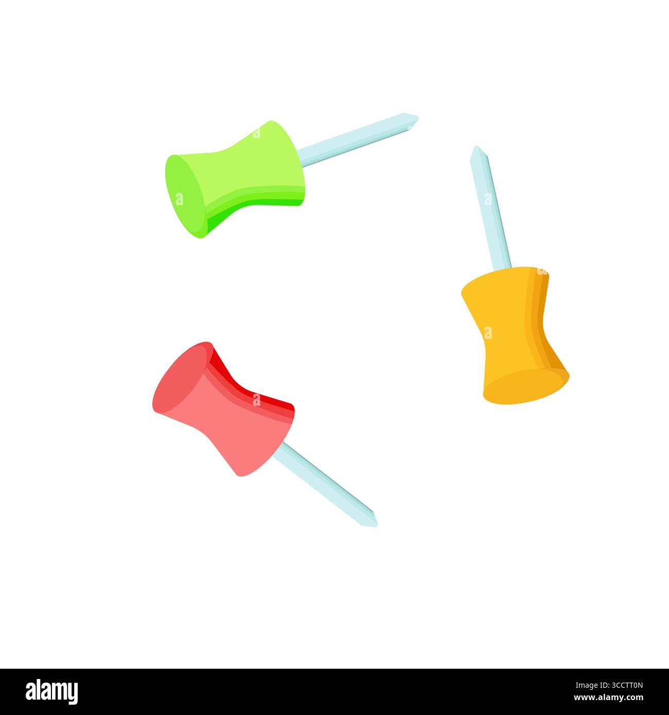 Colorful assorted push pins on white background Stock Vector Image ...