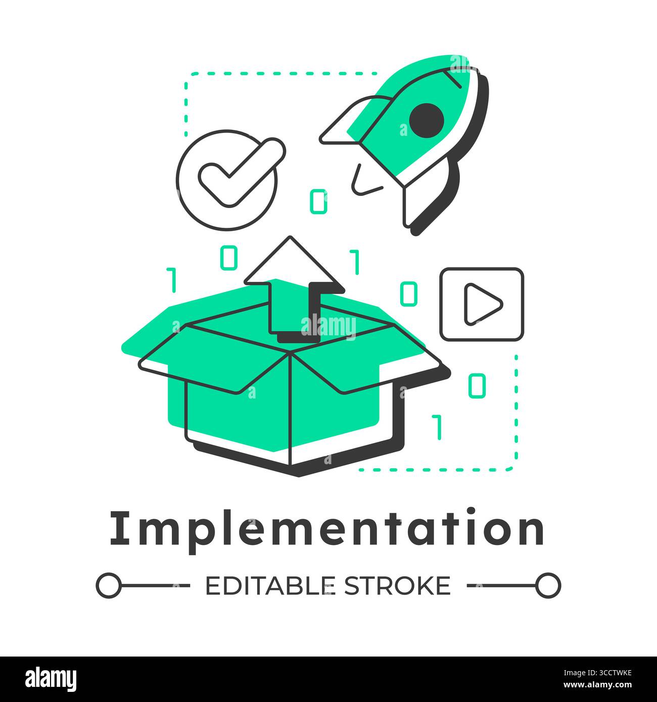 Implementation modern linear concept icon Stock Vector Image & Art - Alamy
