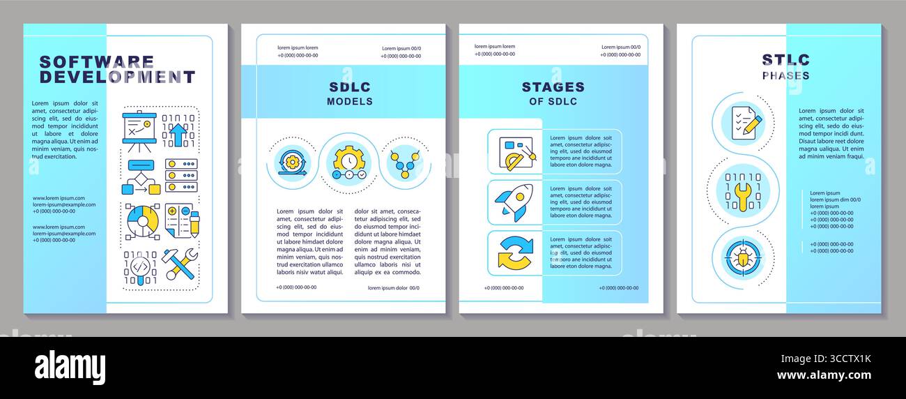 Software development stages brochure layout Stock Vector Image & Art ...