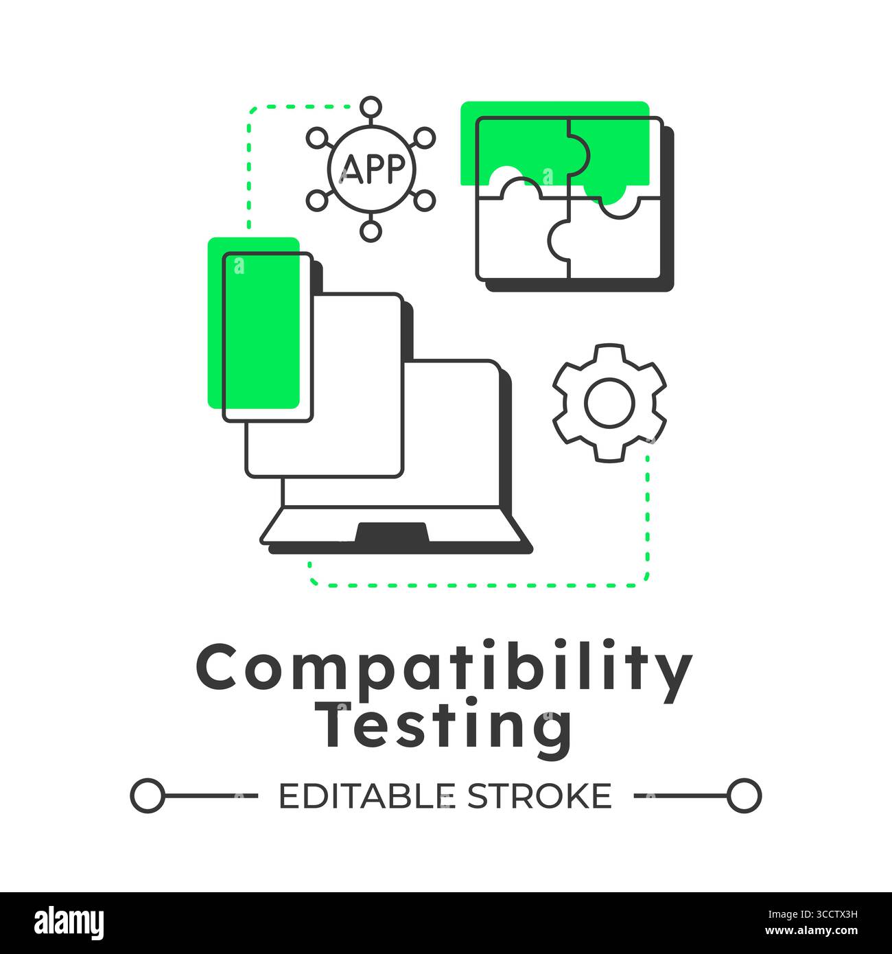 Compatibility testing modern linear concept icon Stock Vector Image ...