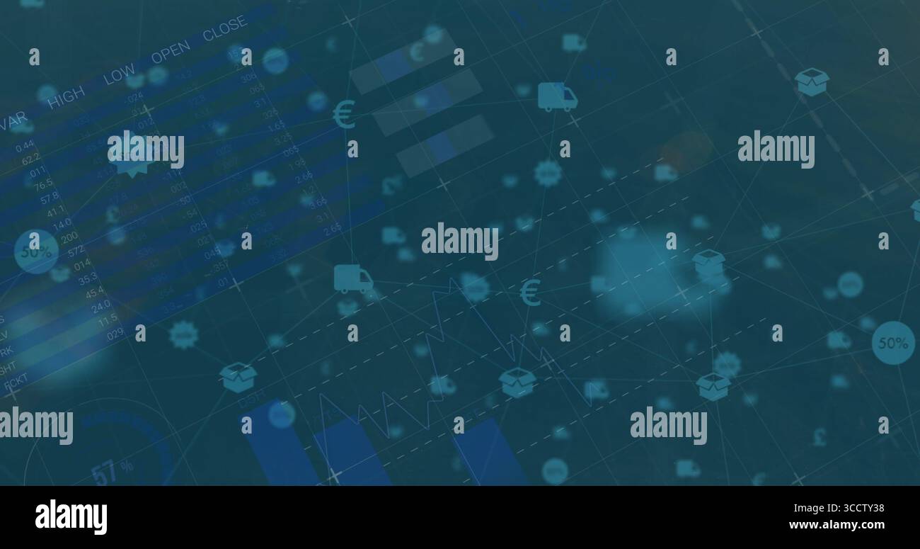 Displaying interconnected data nodes in dashboard, with delivery and ...