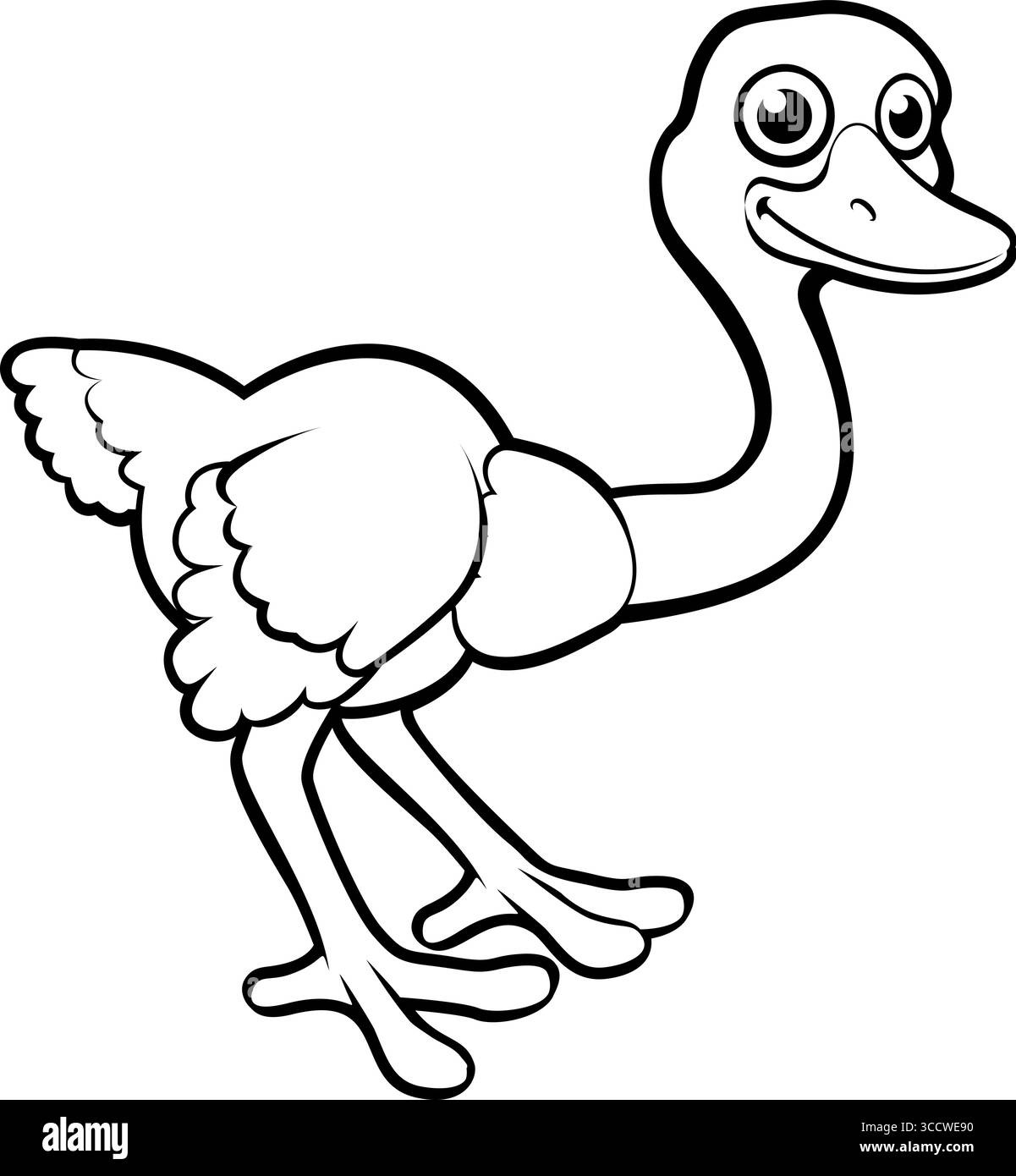 Ostrich Bird Cartoon Character Illustration Stock Vector Image & Art ...