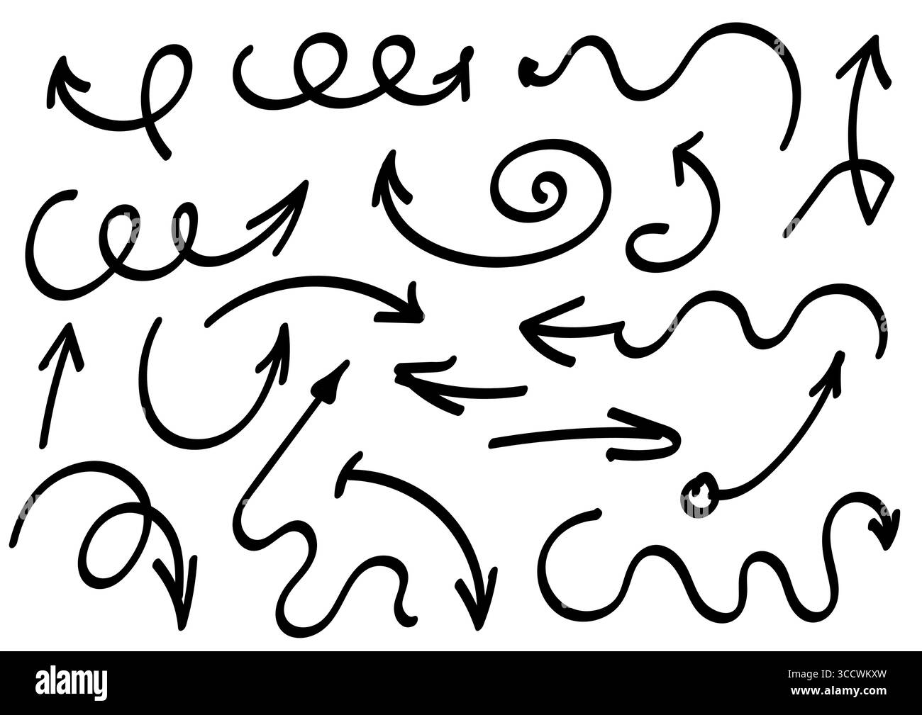 Hand-Drawn Vector Eps Doodles With Arrows Drawn In Marker Stock Vector ...
